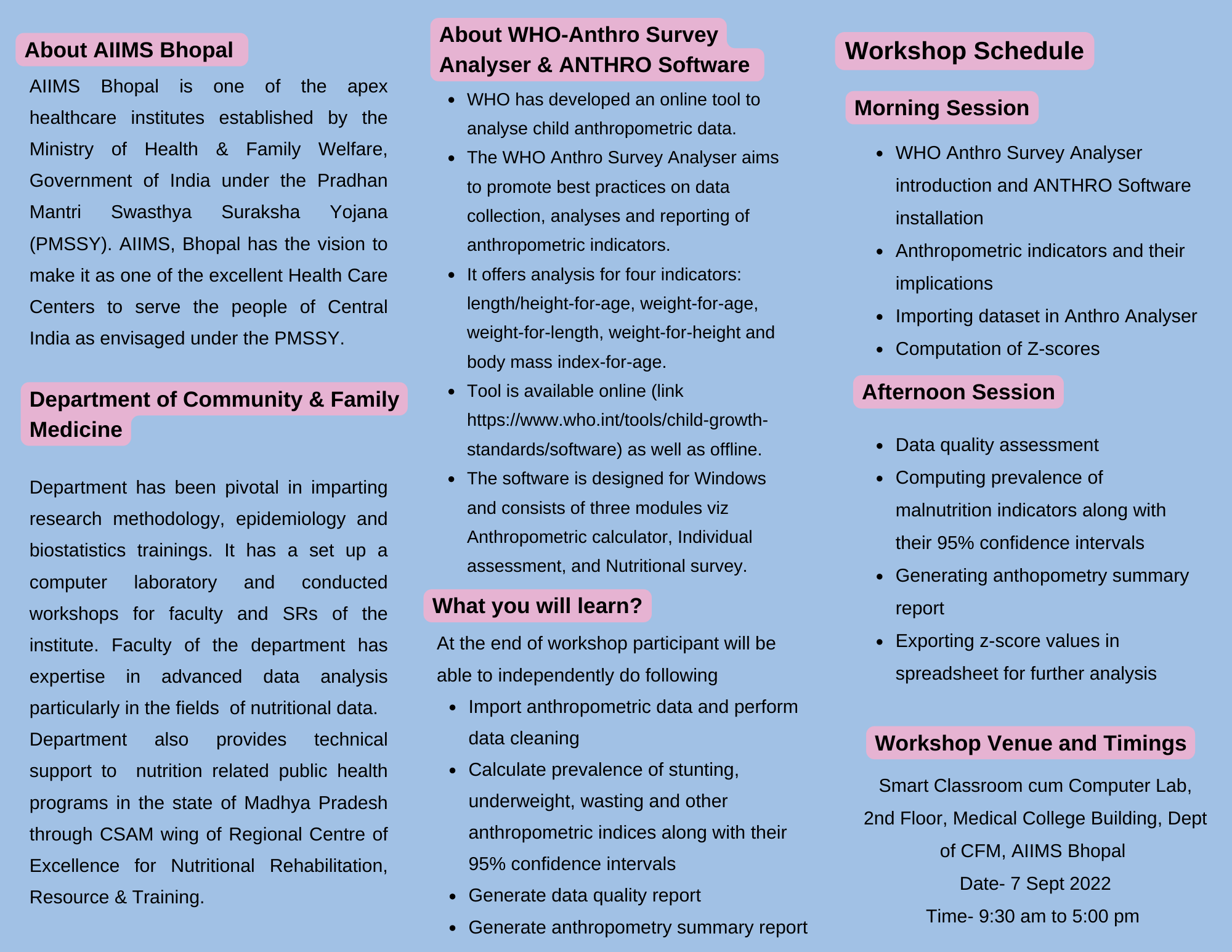 Workshop on Anthropometric Data Analysis – ADA Workshop